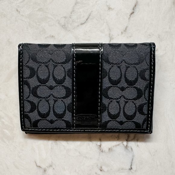 Coach | Bags | Coach Black Signature Small Wallet | Poshmark